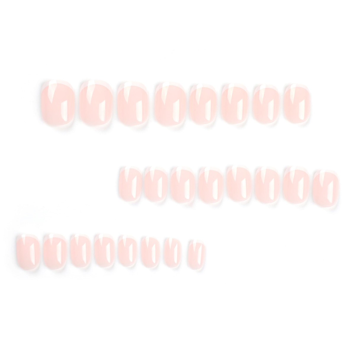 Petite Press on Nails Extra Short French Tip Fake Nails Nude Stick on Nails Cute French Tip Glue Nails Gloss False Nails Reusable Artificial Nails for Women Manicure Art