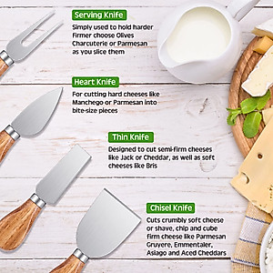 Irenare 6 Pcs Heart Shaped Charcuterie Board and Serving Set 12 x 10 x 0.6 Inch Acacia Wood Heart Shaped Cutting Board Cheese Serving Platter Heart Shaped Plates Ceramic Heart Bowl Cheese Knife Set