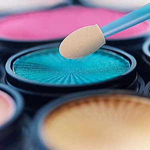 Cuttte 120PCS Disposable Dual Sides Eye Shadow Sponge Applicators with Container, 4 Colors Eyeshadow Brushes Makeup Applicator