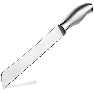 Brandobay Bread Knife 8-Inch, High Stainless Steel, Ergonomic Handle, Cakes Slicing Knife