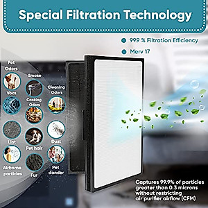 Pro Particle Filter Compatible with Blueair Pro M, Pro L and Pro XL Air Purifiers for Dust and Unpleasant Odors