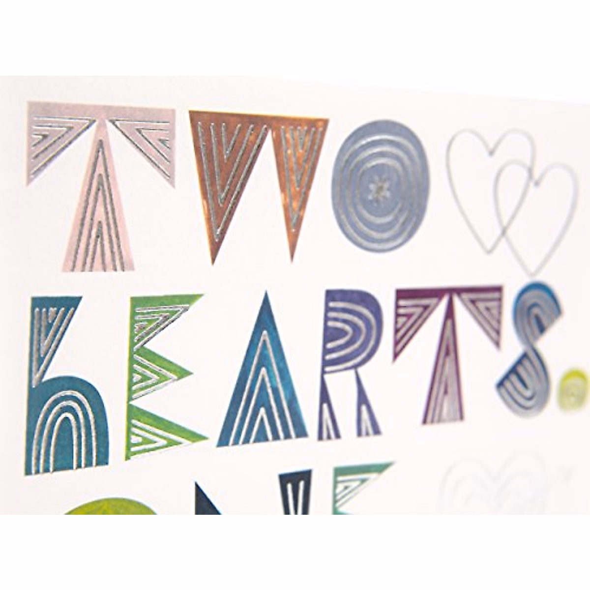 Hallmark Studio Ink Wedding Card or Bridal Shower Card (Two Hearts One Love) (0399RZJ5045)