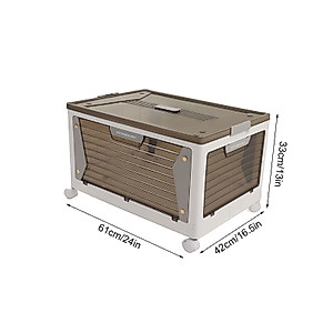 VINGVO Storage Case, PP Large Capacity Storage Bin Foldable 5 Access Fine Workmanship Modern Stackable for Trunk (1 Layer)