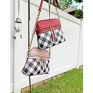 MKF Crossbody Bag for Women – PU Leather Pocketbook Handbag – Multi Pocket Messenger Purse, Shoulder Crossover