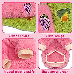 2 Pieces Puppy Sweater Dog Sweater for Small Girl Dogs Girl Dog Clothes Winter Warm Fleece Chihuahua Clothes Cute Style Dog Clothes Thick Pet Clothing (X-Small)