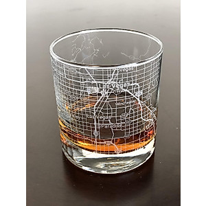 Rocks Whiskey Old Fashioned 11oz Glass Urban City Map Las Vegas Nevada