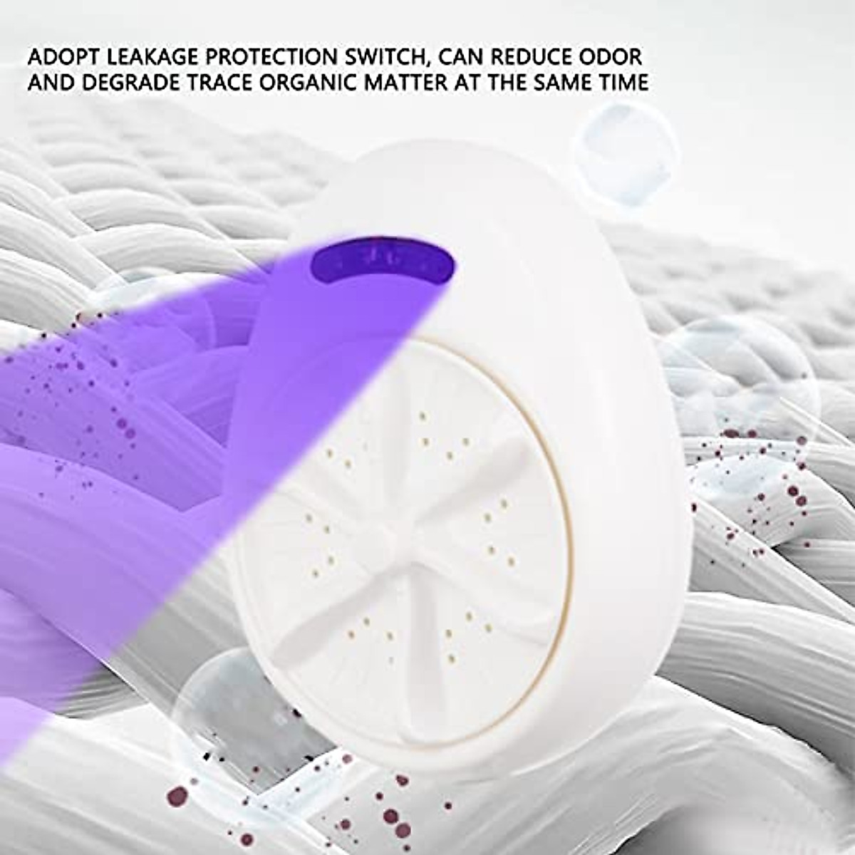 Portable Mini Washing Machine, 120W Ultrasonic Turbine Washing Machine for Women's Underwear, Close Fitting Clothing, 4 Mode Mini Laundry Machine Turbo Washer for Travel, Business Trip(US)