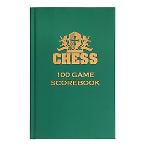 WE Games Chess Scorebook & Chess Notation Book - Green Hardcover Chess Books with 100 Pages, Ideal Chess Score Sheets for Clubs & Tournaments