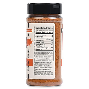 Mudville BBQ Prime Pig Pork Rub Seasoning, Sweet & Savory, World Champion Pitmaster Recipe, 12.8 oz Shaker Bottle