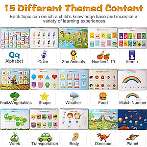 Dinhon Busy Book Preschool Learning Activities Latest 30 Themed - Workbooks Activity Binders Travel Toys for Toddlers, Autism Learning Materials and Tracing Coloring Books Montessori Toys for Age 3 +