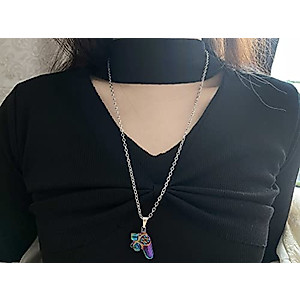 CJIAYUJEW Game Controller Necklace for Couples, Matching Necklace for Best Friend, Friendship Sister Necklace (Color)