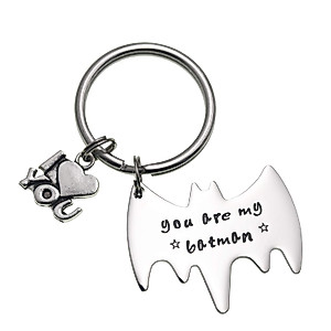 Melix Home Boyfriend Gifts Cute Keychain You Are My Batman Superhero Gift for Husband (You Are My Batman)