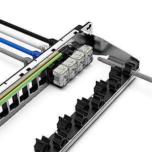 AMPCOM CAT6 Keystone Jack Tool-Less RJ45 UTP, No Punch-Down Tool Required Module Coupler 10-Pack White