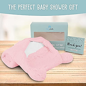 BlueMello Baby Swaddle Blanket | Ultra-Soft Plush Essential for Infants 0-6 Months | Receiving Swaddling Wrap Pink | Ideal for Baby Boy Accessories and Newborn Registry | Perfect Baby Girl Shower Gift