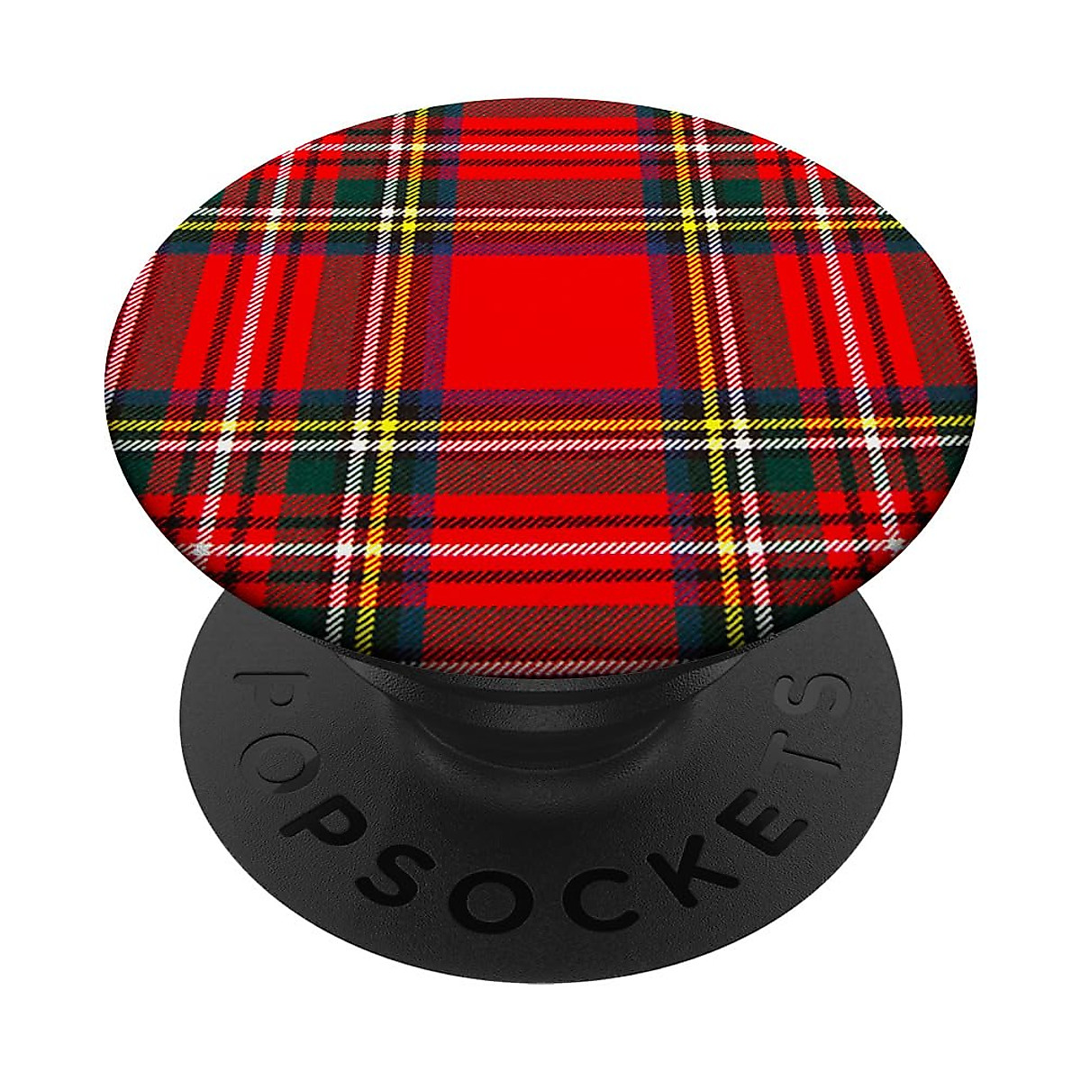 Red Scottish Plaid Pattern Trendy Stripes Plaid Fabric Shawl PopSockets PopGrip: Swappable Grip for Phones & Tablets PopSockets Standard PopGrip