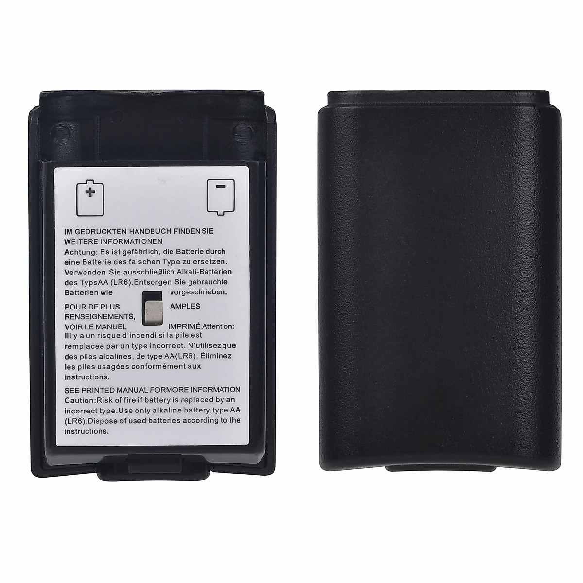 4 Pack Battery Pack Cover Shell Case for Xbox 360 Wireless Controller (2*Black, 2*White)