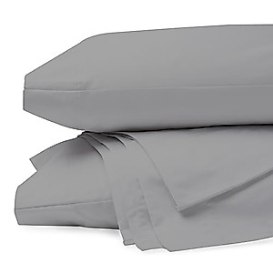 SUPREME ELEGANCE Organic 100% Cotton King Size Sheets Set Mist Gray, Percale Weave King Bedding Set, Crisp, Cooling & Breathable Mist Gray Bed Sheets King, Fits Mattress Upto 16" Deep Pocket