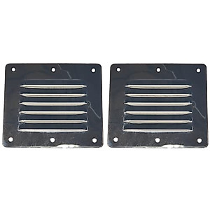 (2 Pack) 5" x 4.5" BBQ Smoker Grilling Air Vent (Stainless Steel) - Venting Panel for Increased Airflow On Outdoor Kitchen Island