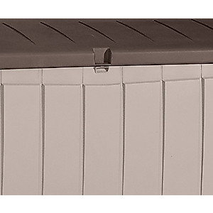 Keter Novel Outdoor Plastic Storage Box Garden Furniture, Beige and Brown, 124 x 55 x 62.5 cm