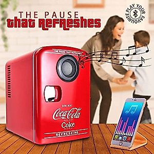 Coca-Cola KWC4-BT Compact Refrigerator, Red/White