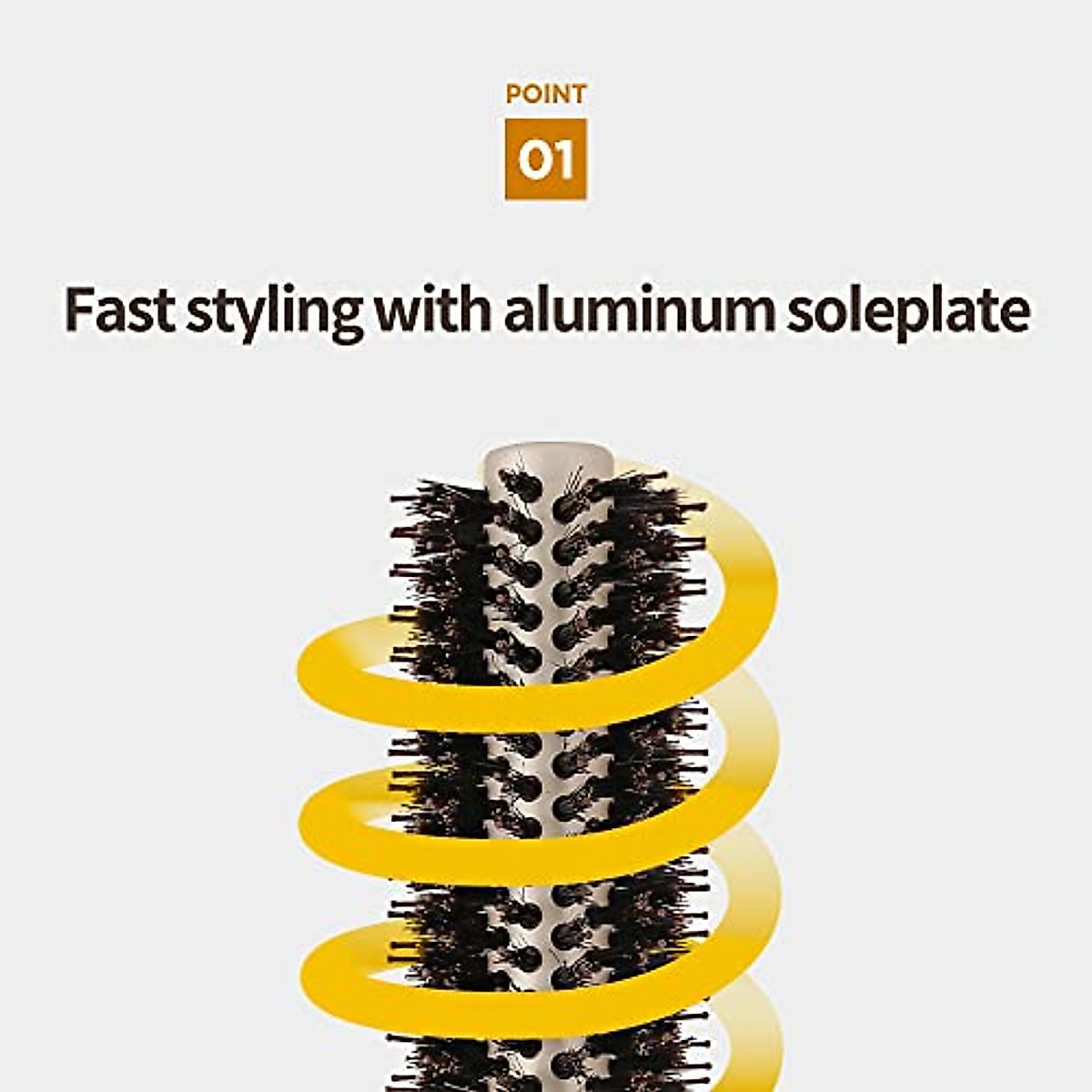 gloss&glow Hair Brush, Bore Bristle Round Hot Curling Hair Brush, Thermal Ceramic & Ionic Tech, Roller Hairbrush for Blow Drying, Curling, Straightening, Add Volume & Shine (2 inch, Barrel 0.7 inch)