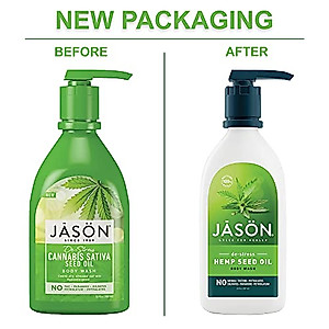 Jason Natural Body Wash & Shower Gel, De-Stress Cannabis Sativa Seed Oil, 30 Oz