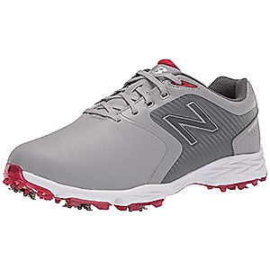 New Balance Men's Striker v2 Golf Shoe, Grey/Red, 9