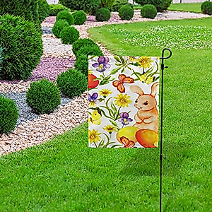 My Little Nest Seasonal Garden Flag Easter Bunny Spring Butterflies Vertical Garden Flags Double Sided for Home Farmhouse Yard Holiday Flag Outdoor Decoration Banner 12"x18"