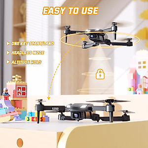 SOTAONE S350 Drone with Camera for Adults, Mini Drones for Kids with 1080P HD FPV Live Video, Remote Control Helicopter Toys Gifts for Boys Girls, Altitude Hold, One Key Start, 3D Flips, 2 Batteries