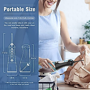 Getogluke Portable Cordless Water Flosser for Teeth Cleaning, Rechargeable Electric Power Dental Oral Irrigator IPX7 Waterproof, Professional Oral Care at Home & Travel (Black)