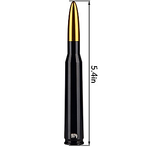 ONE250 50 Cal Caliber Bullet Style Antenna, Compatible with Chevy - Silverado (1999-2024), Colorado (2003-2024), Equinox (2003-2017), Avalanche - Designed for Optimized FM/AM Reception (Gold)