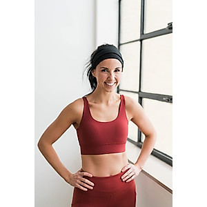 Maven Thread Women's No-Slip Sweat-Wicking Headband for Exercise and Yoga, 4-Pack (Black Basics)