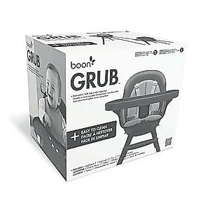 Boon GRUB Adjustable Baby High Chair - Convertible High Chair and Toddler Chair - High Chairs for Babies and Toddlers 6 Months to 6 Years - Dishwasher Safe - Gray