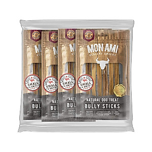 Mon Ami Small Bully Sticks for Large and Small Dogs (5-6 inches, Pack of 24) - Grass Fed Dog Treats - Bully Sticks Natural Dog Treat