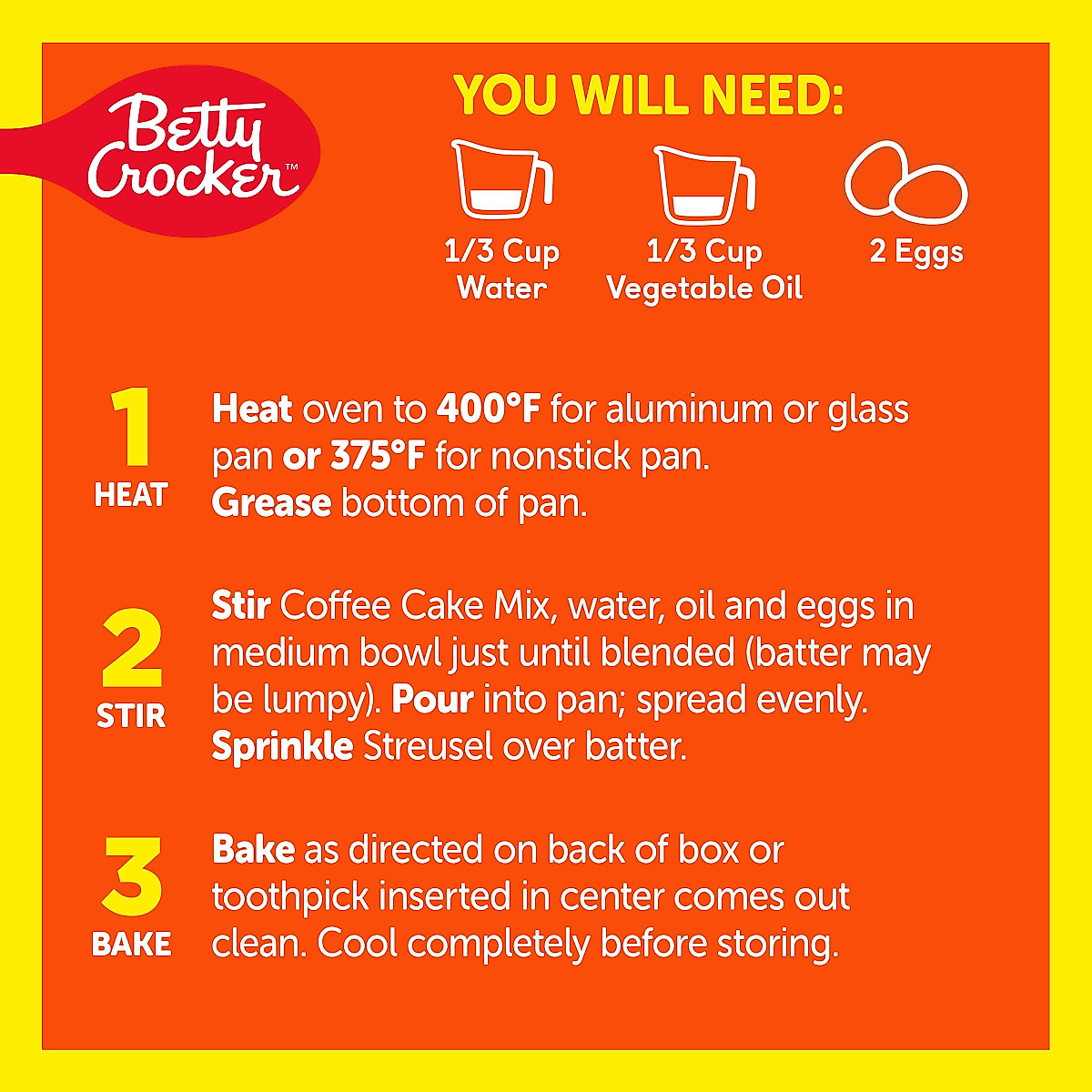 Betty Crocker REESE'S Peanut Butter Coffee Cake Mix with Brown Sugar Streusel Topping, 14.2 oz