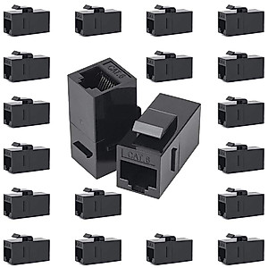 VANDESAIL 20 Pack RJ45 Coupler, Ethernet Coupler RJ45 Keystone Jack Cat6 Coupler Female to Female CAT 6 Ethernet Coupler Extender