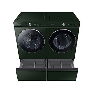 SAMSUNG 27-Inch Bespoke Front Load Washer Dryer Pedestal Stand w/ Pull Out Laundry Storage Drawer, WE502NG, Forest Green