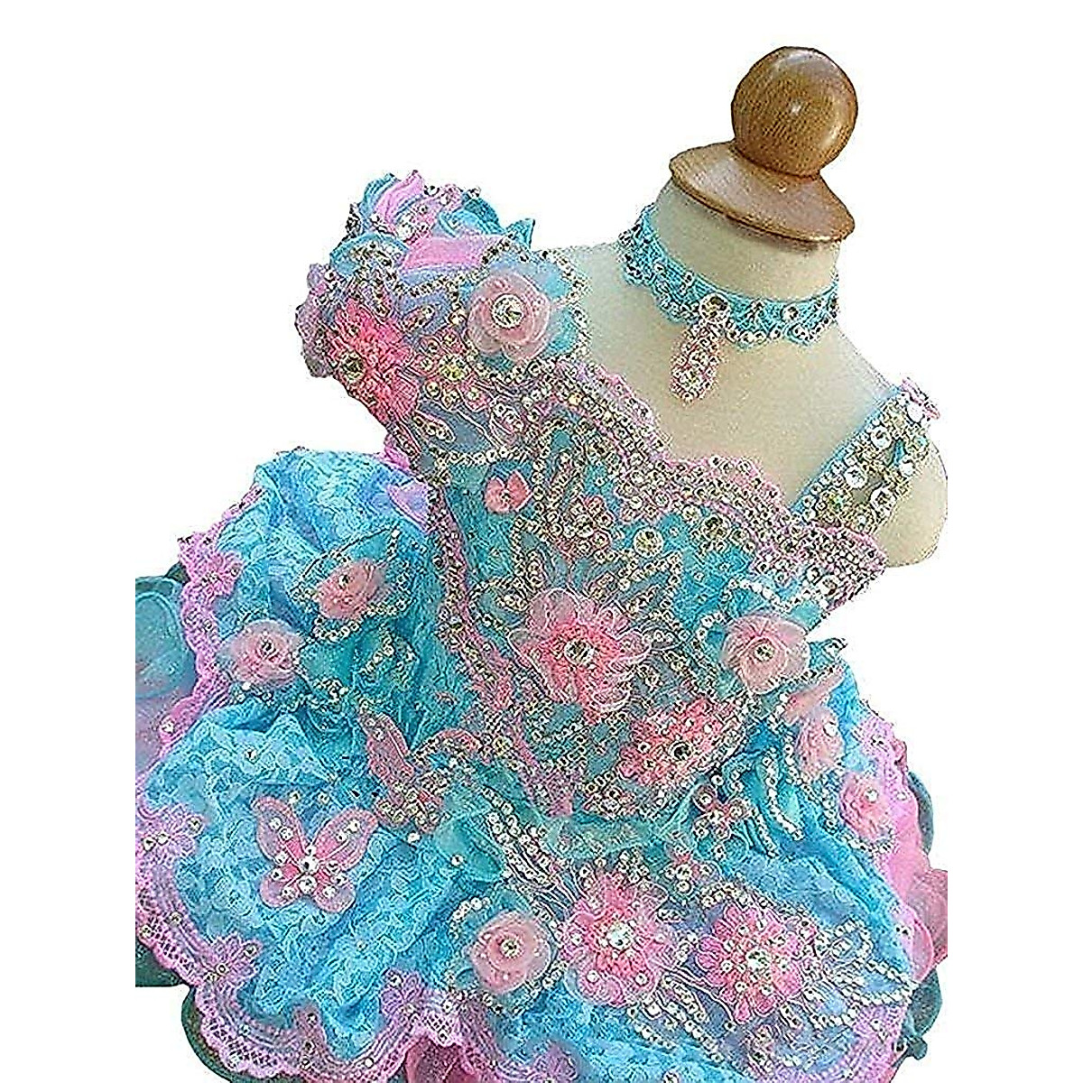 M_RAC Infant Girls' Flowers Mini Gowns Tutu Pageant Cupcake Dresses 6M