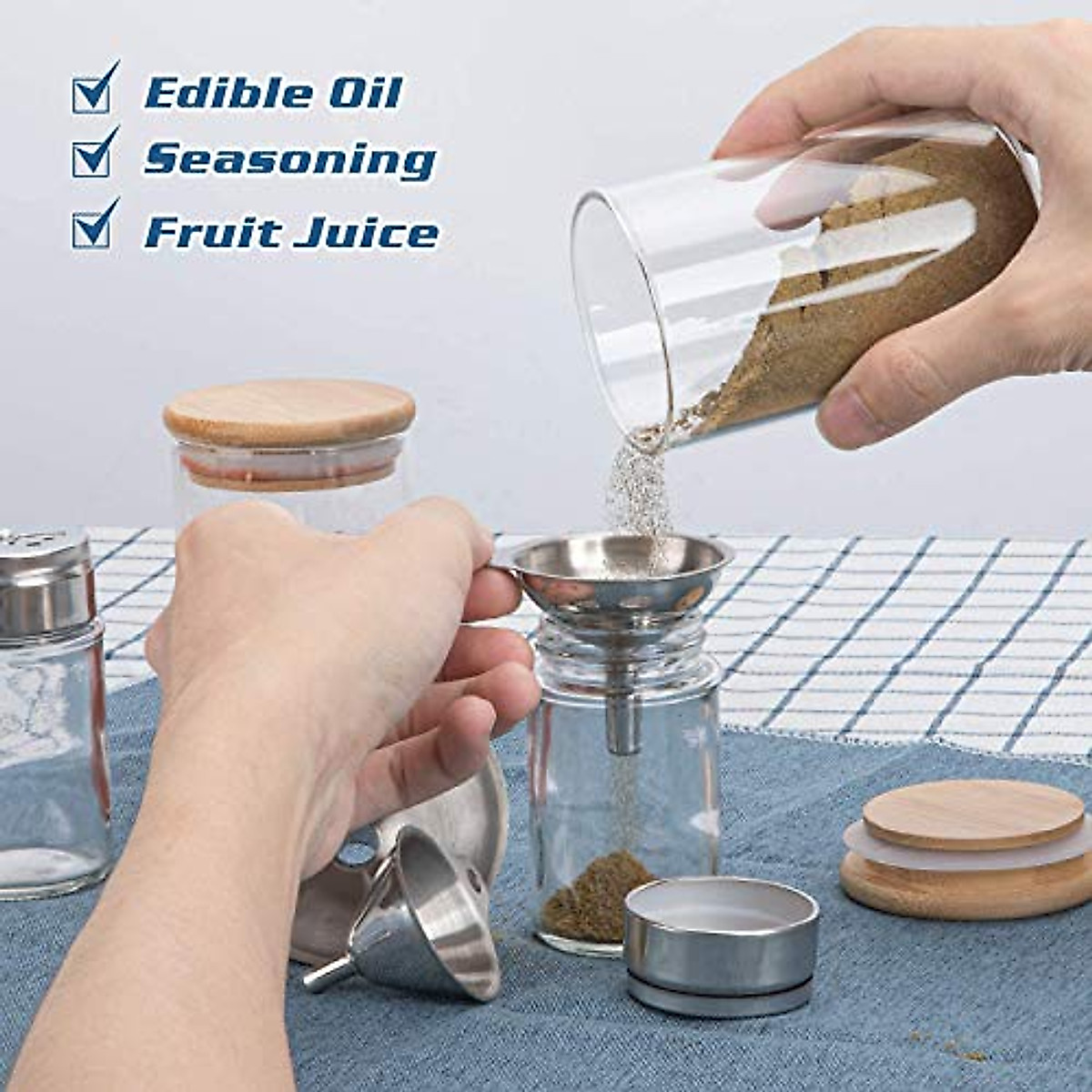 Funnel, 3pcs Small Funnels for Filling Bottles, Kitchen Funnels for Filling Bottles, Food Grade Metal Funnels for Kitchen Use, Stainless Steel Funnel for Essential Oil Spices Liquid