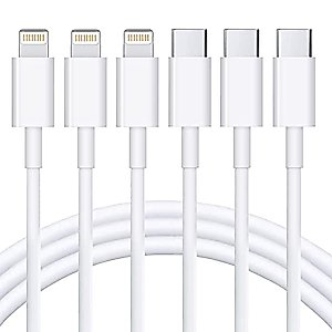 USB C to Lightning Cable 3Pack 6FT [Apple MFi Certified] iPhone Fast Charger Cable USB-C Power Delivery Charging Cord for iPhone 14/13/12/12 PRO Max/12 Mini/11/11PRO/XS/Max/XR/X/8/8Plus/iPad, White