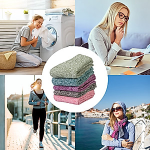 YSense 5 Pairs Womens Wool Socks Thick Knit Warm Winter Socks Cozy Comfy Socks Gifts for Women