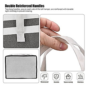 Firlar 2PCS Laundry Basket,15.7×11.5inch Folding Laundry Hamper,Dirty Clothes Organizer,Large Capacity Dirty Laundry Hamper,Laundry Hamper with Lid,Portable Dirty Clothes Basket for Clothes Storage