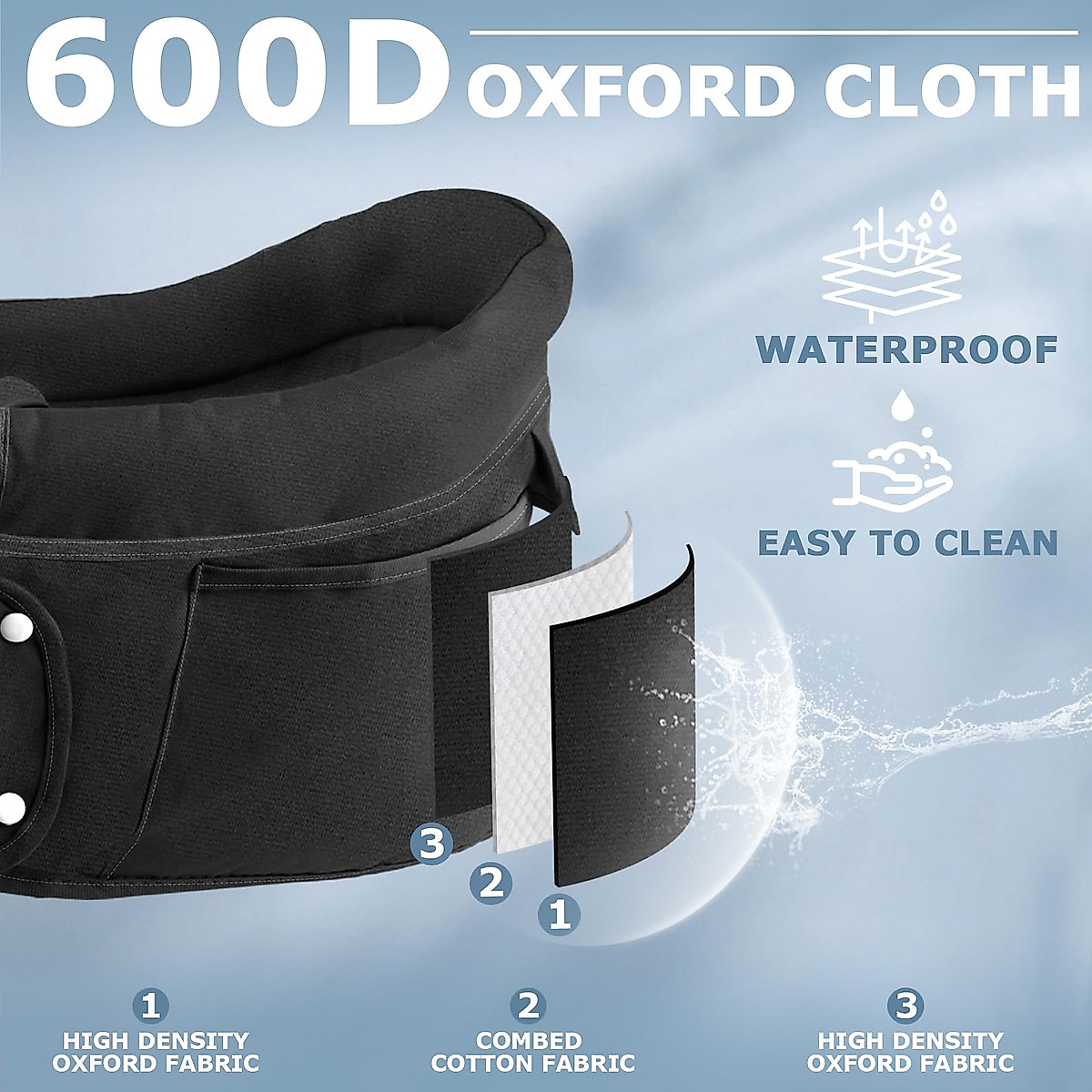 Fader Baby high Chair, Hook on high Chair, Portable High Chair for Travel, High Chair for Table, Portable & Foldable，Suitable for Family and Travel, for Babies 6-36 Months for Eating & Dining (Black)