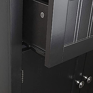 OS Home and Office Coffee Maker Utility Cabinet in Black kitchen microwave cart