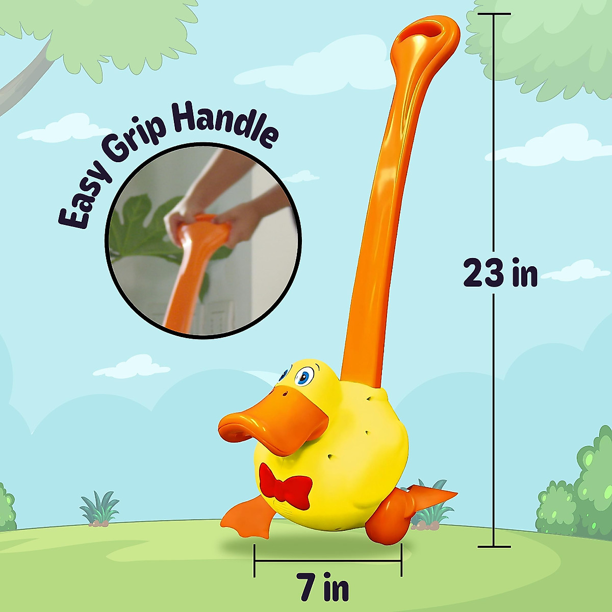 Waddles the Waddle Duck - Baby to Toddler Push Toy with Quacking Sounds and Waddling Action, Walking Toy for 1-3 Year Olds, Great for 1 Year Old Learning to Walk - Yellow