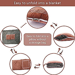 Super Soft Travel Blanket Throw Pillow 2 in 1-15.7 x 15.7 Inches Throw Pillow 59 x 47 Inches Airplane Blanket 2lb Warm Quilt for Rest