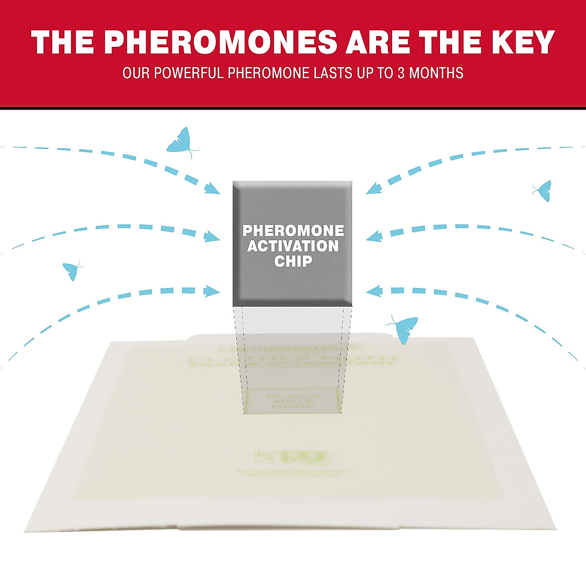 Catchmaster Clothes Moth Traps for House 6PK Wardrobe Closet Storage Glue Traps, Sticky Bug Catcher Indoor with Pheromone, Odorless Adhesive Flying Insect Trap, Protect Clothing, Pet Safe Pest Control