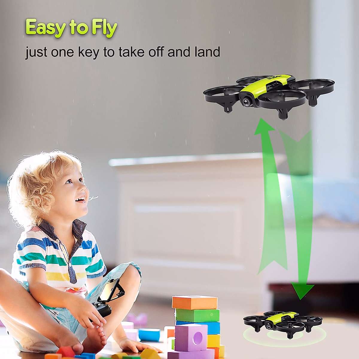 Loolinn | Drones for Kids Gift with Camera - Mini Drone with 90° Adjustable Camera, Safe for Kids, Photos and Videos, Includes three batteries (Gift for Kids)