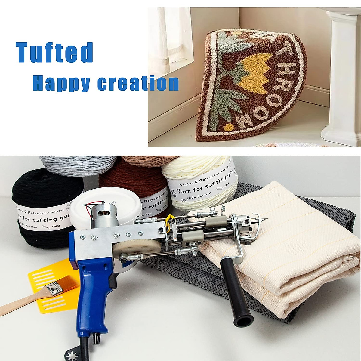 Yoquare Non-Slip Tufting Cloth Thick Backing Fabric, 2mm Thick (More Wear-Resistant & Tear-Resistant & Durable) Perfect Rug Backing Fabric & Rug Making Supplies (71 x 39 Inch)