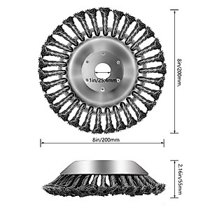 Darohz 8 Inch Weed Wacker Attachments Heads,Steel Wire Rotary Brush Cutter Trimmer Head Weed Blade, Universal Adapter Kits,Lightweight Gardening Lawnmower, Moss Grass Rust Removal